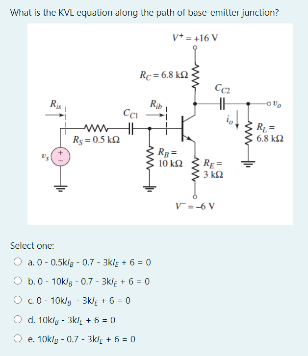 Solved What is the KVL equation along the path of | Chegg.com