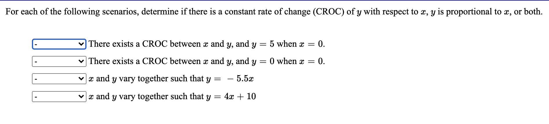 Solved For each of the following scenarios, determine if | Chegg.com
