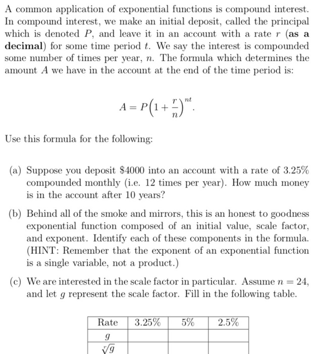 Solved A common application of exponential functions is | Chegg.com