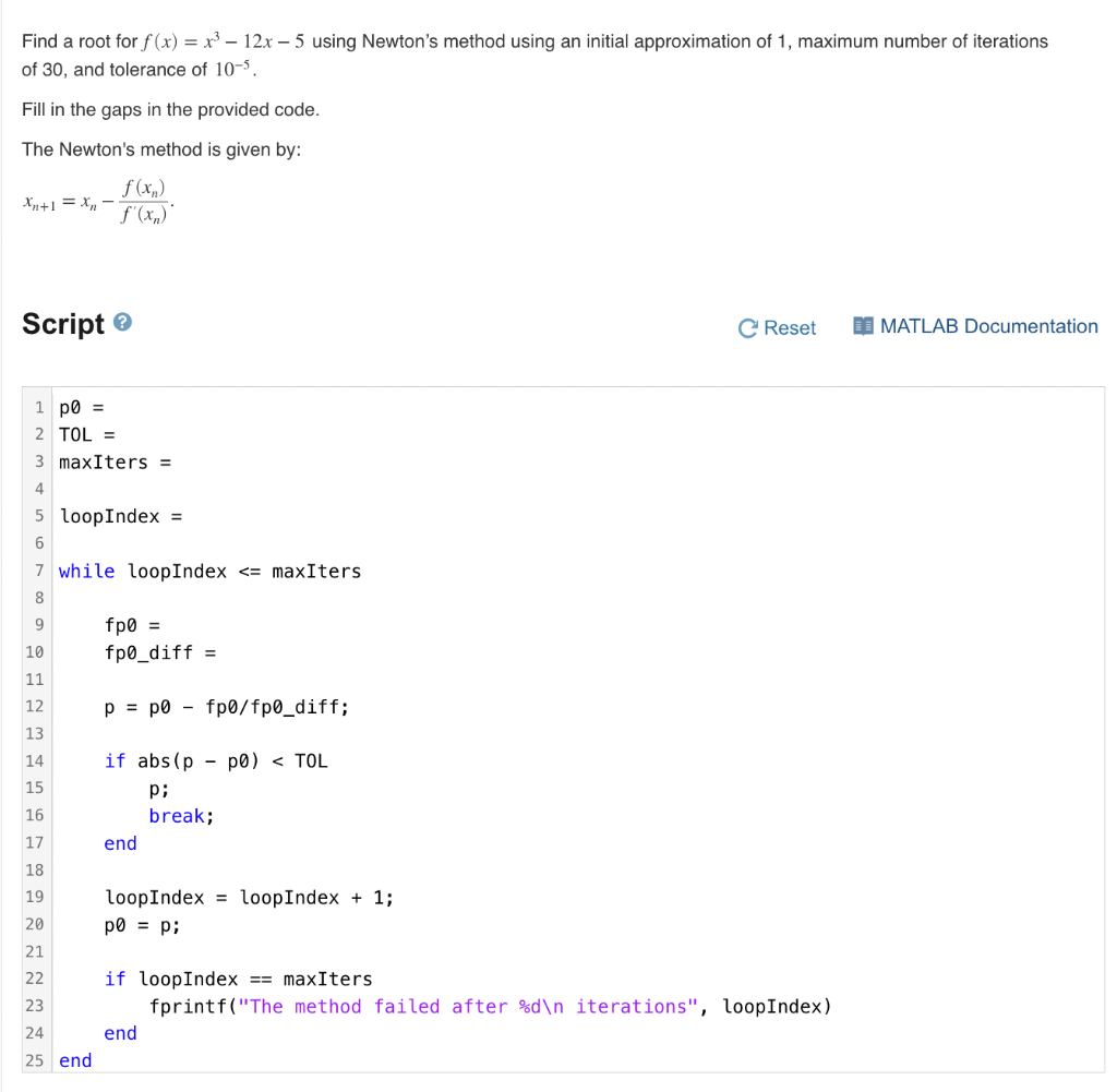 Solved Find a root for f(x)=x3−12x−5 using Newton's method | Chegg.com