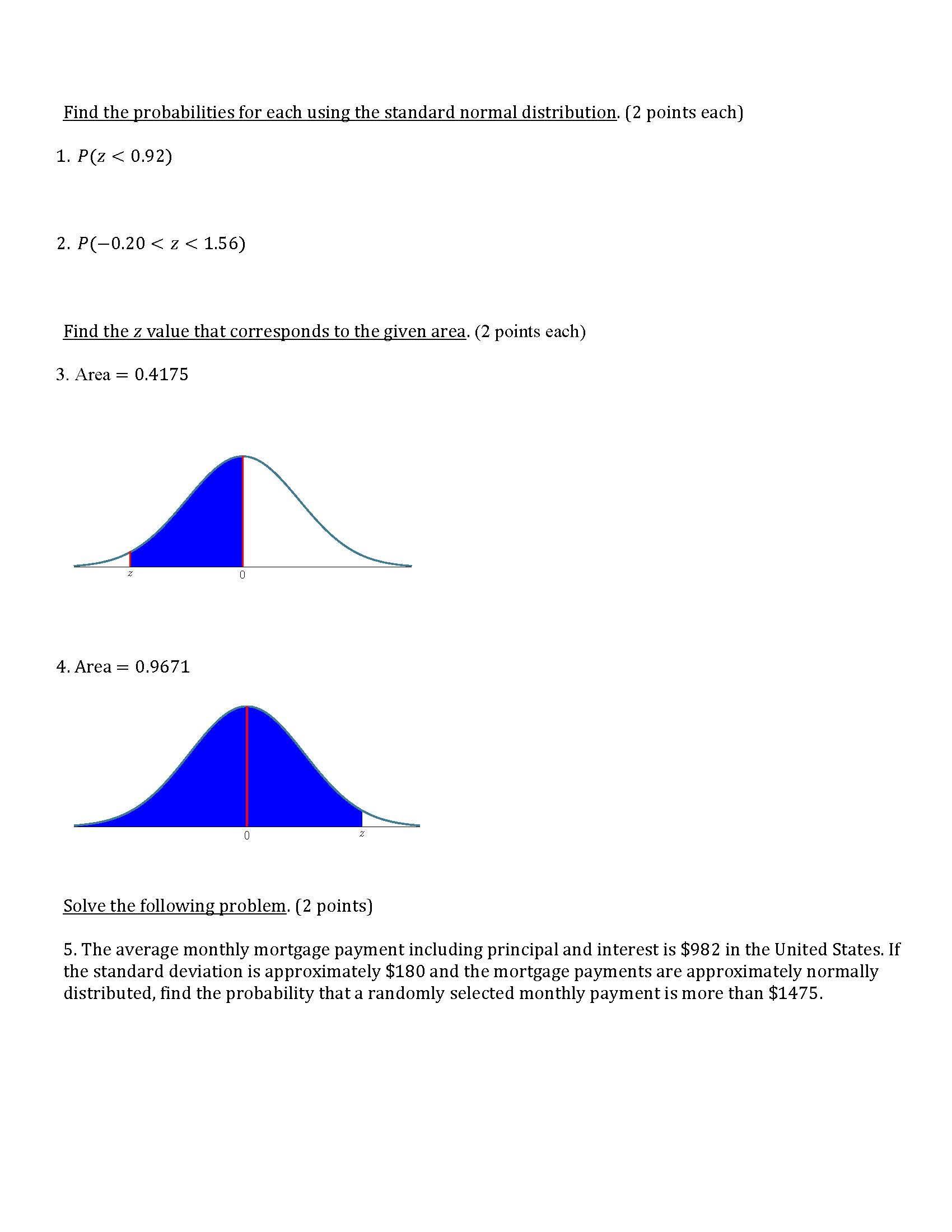Solved Find the probabilities for each using the standard | Chegg.com