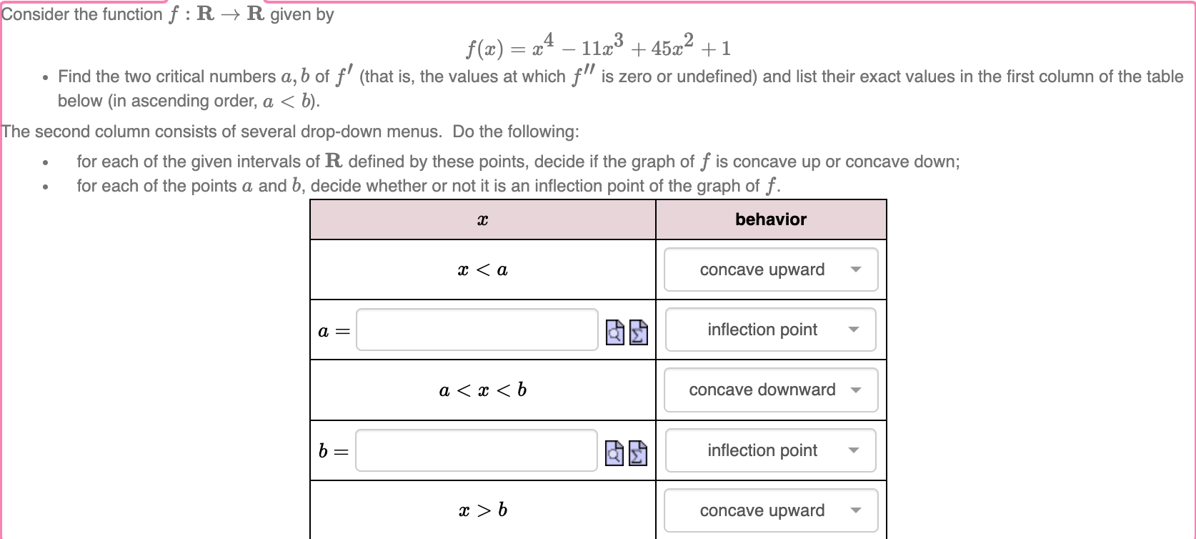 Solved f(x)=x4−11x3+45x2+1 - Find the two critical numbers | Chegg.com
