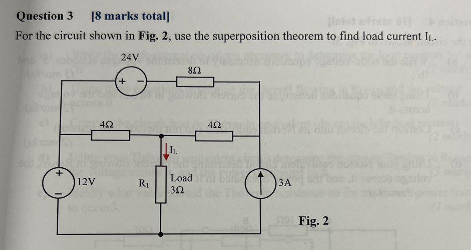 Solved Question 3 [8 marks total] For the circuit shown in | Chegg.com