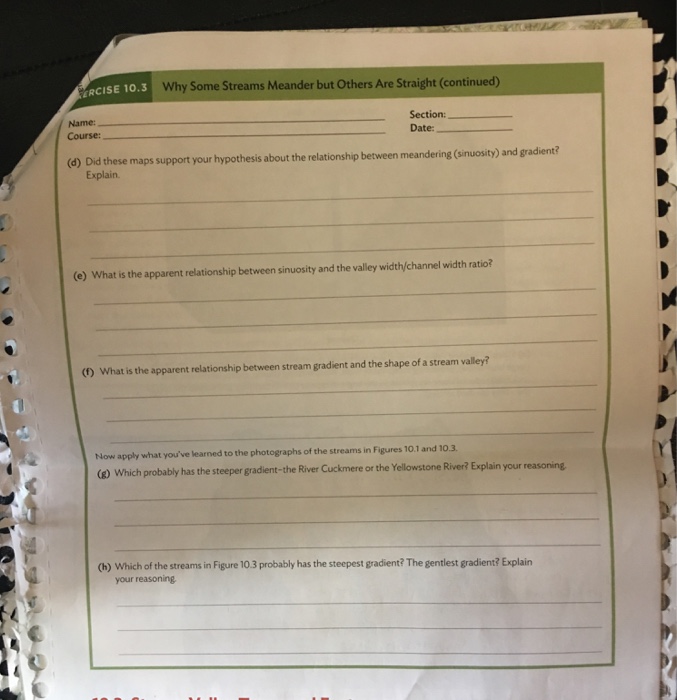 Solved Why Some Streams Meander but Others Are Straight | Chegg.com