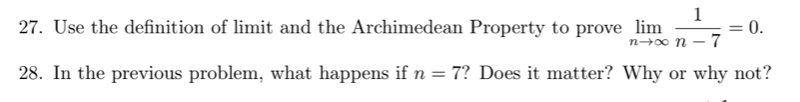 Solved 27. Use the definition of limit and the Archimedean | Chegg.com