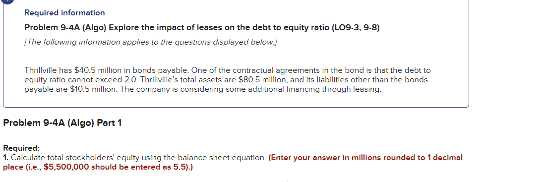 Solved Required informationProblem 9-4A (Algo) ﻿Explore the | Chegg.com