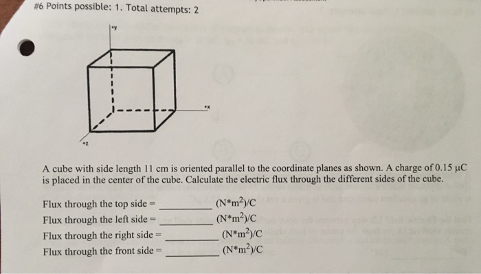 Solved #6 Points possible: 1 . Total attempts: 2 2 A cube | Chegg.com