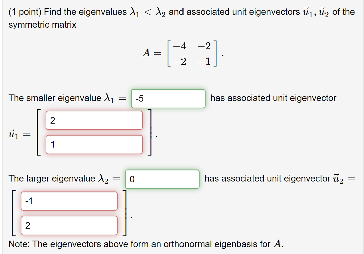 Solved ask for unit eigenvectors. If this is the case, make | Chegg.com