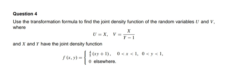Solved Question 4 Use the transformation formula to find the | Chegg.com