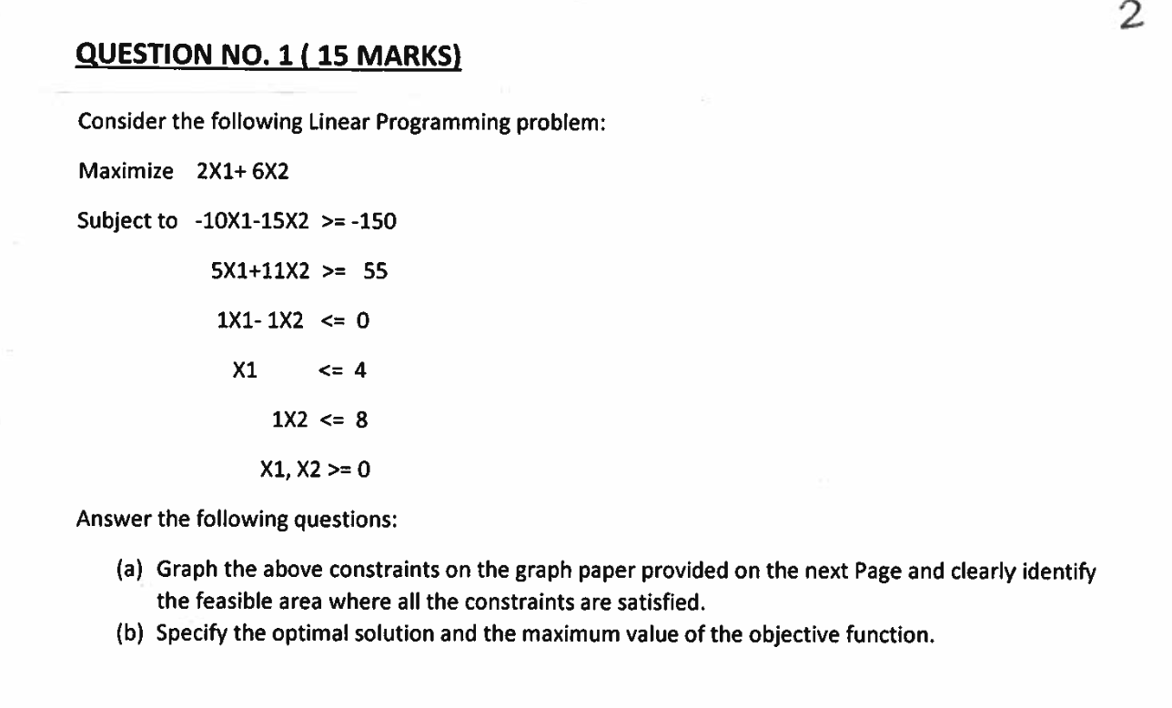 Solved Question No 1 15 Marks Consider The Following 8136