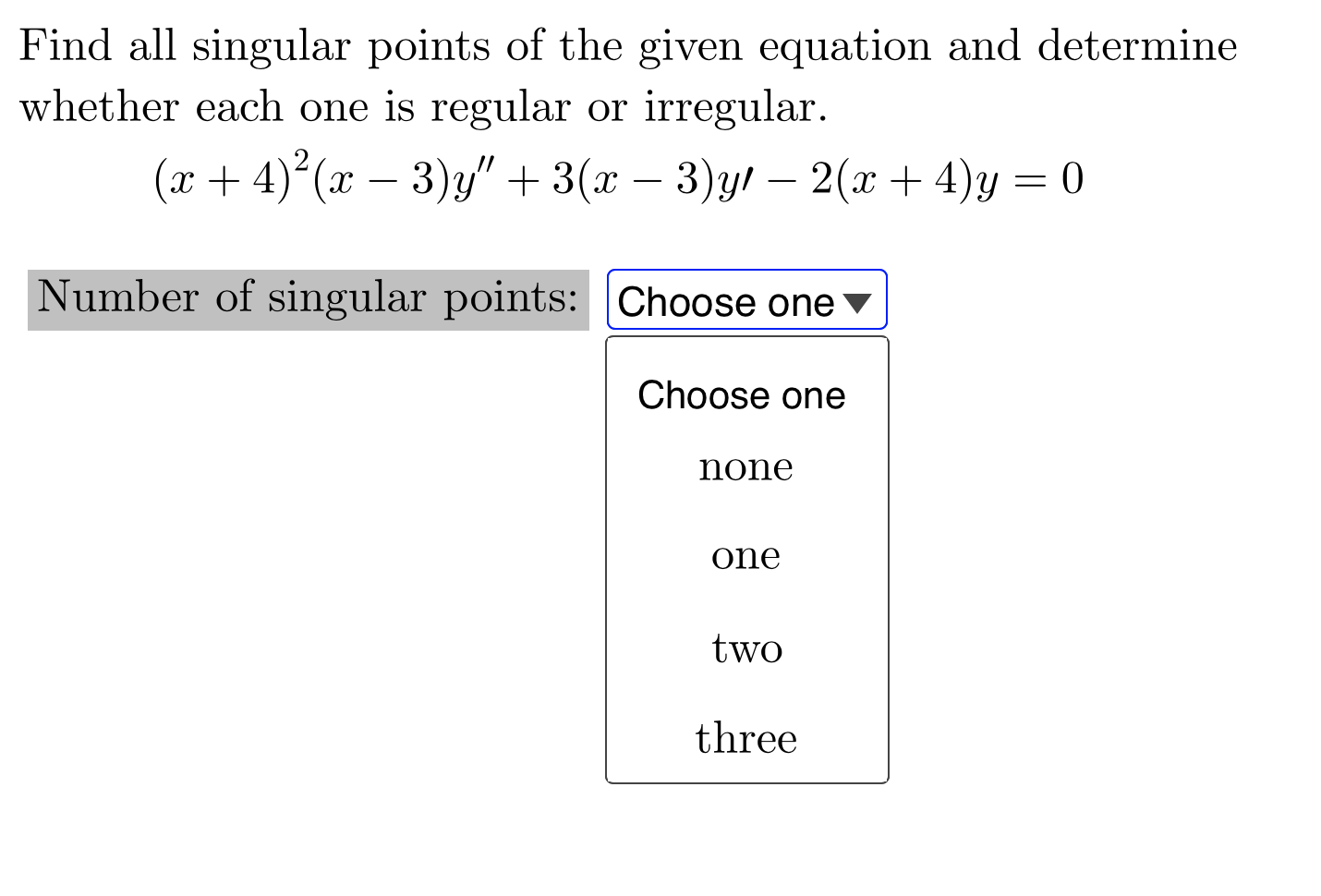 Solved Find all singular points of the given equation and | Chegg.com
