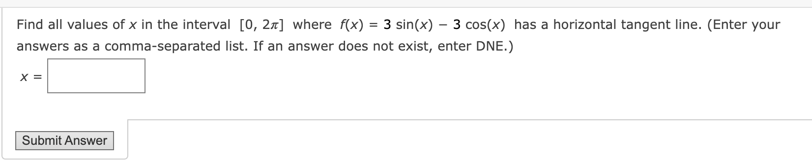 Solved Find all values of x in the interval [0,2π] where | Chegg.com