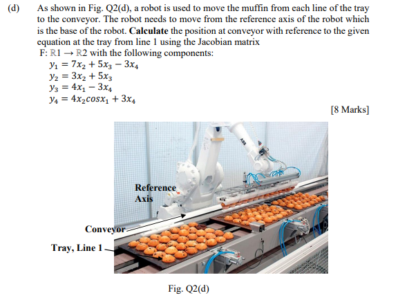 As shown in Fig. Q2(d), a robot is used to move the | Chegg.com