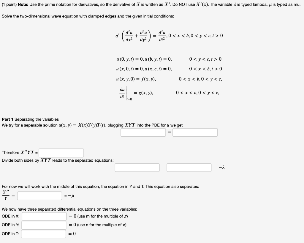 Solved (1 point) Note: Use the prime notation for | Chegg.com