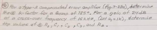 For a type-3 Compensated error amplifier (fig.7-28a), | Chegg.com