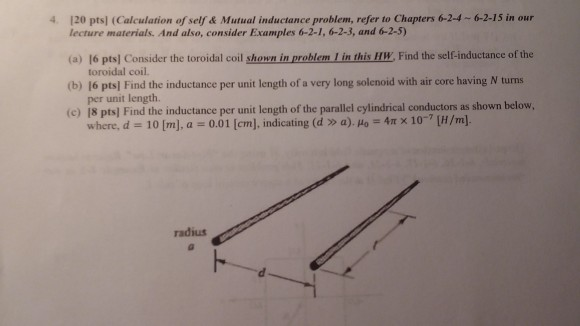 Solved 4 120 pts Calculation of self & Mutual inductance | Chegg.com