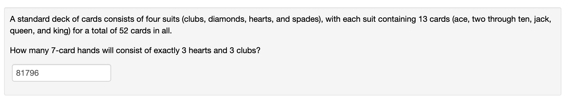 Solved A standard deck of cards consists of four suits | Chegg.com