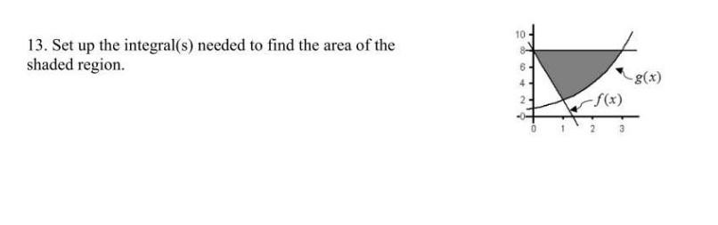 Solved 10 13. Set up the integral(s) needed to find the area | Chegg.com