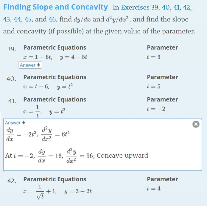 Solved Finding Slope and Concavity In Exercises 39, 40, 41, | Chegg.com