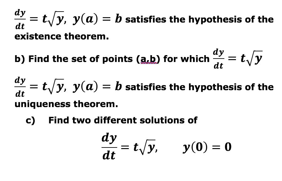 Solved dy ty 3. For the differential equation dt dyty a) | Chegg.com
