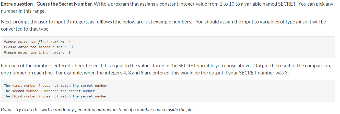 Solved (c++)Guess the Secret Number. Write a program that | Chegg.com