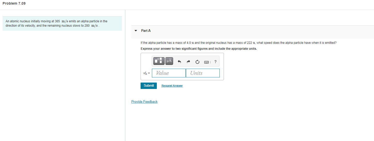 Solved Problem 7.09 An atomic nucleus initially moving at | Chegg.com