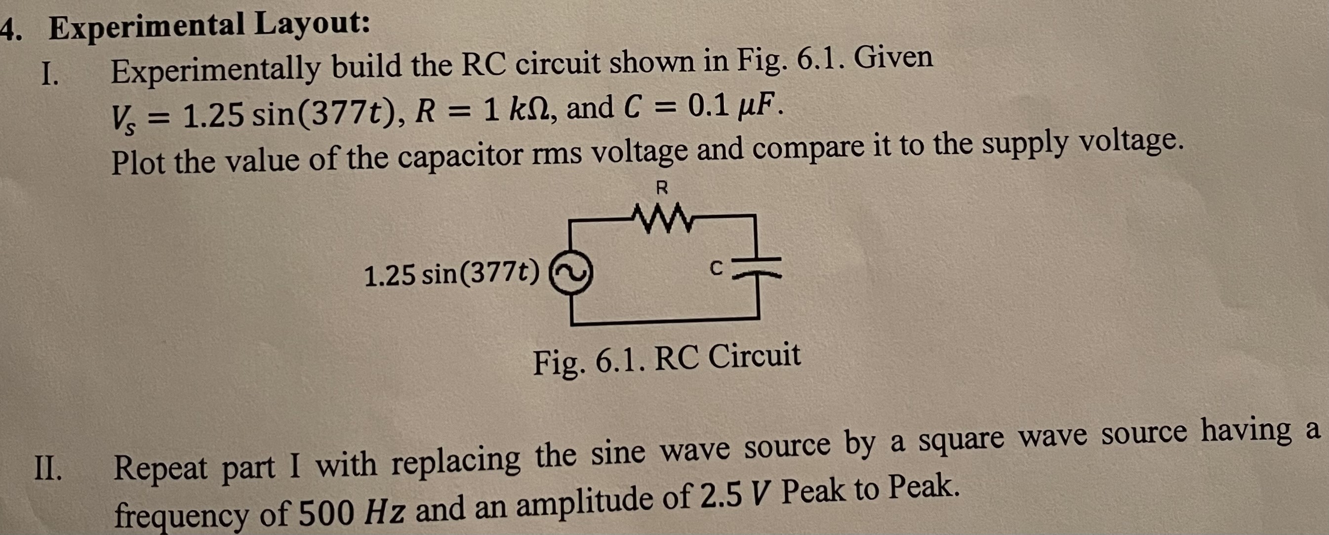 Solved Simulation Layout: I. Design the RC circuit shown in | Chegg.com