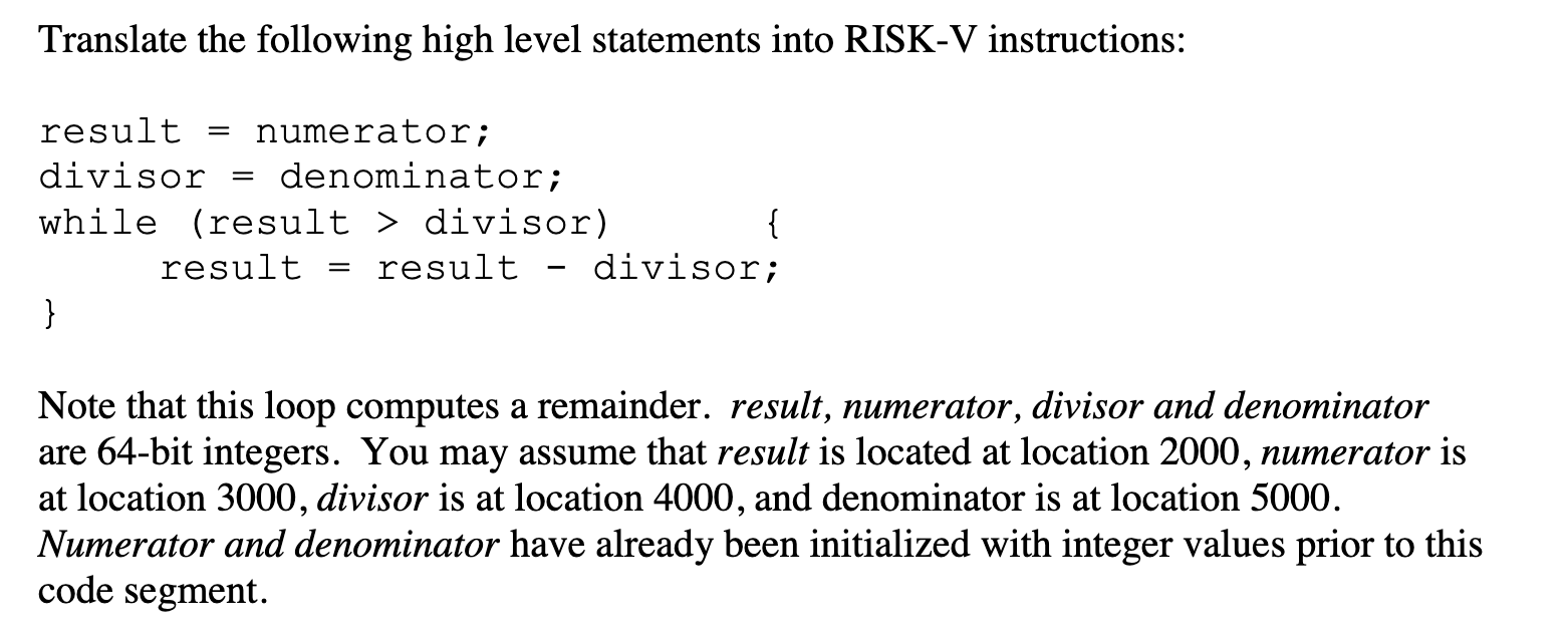 Translate the following high level statements into | Chegg.com