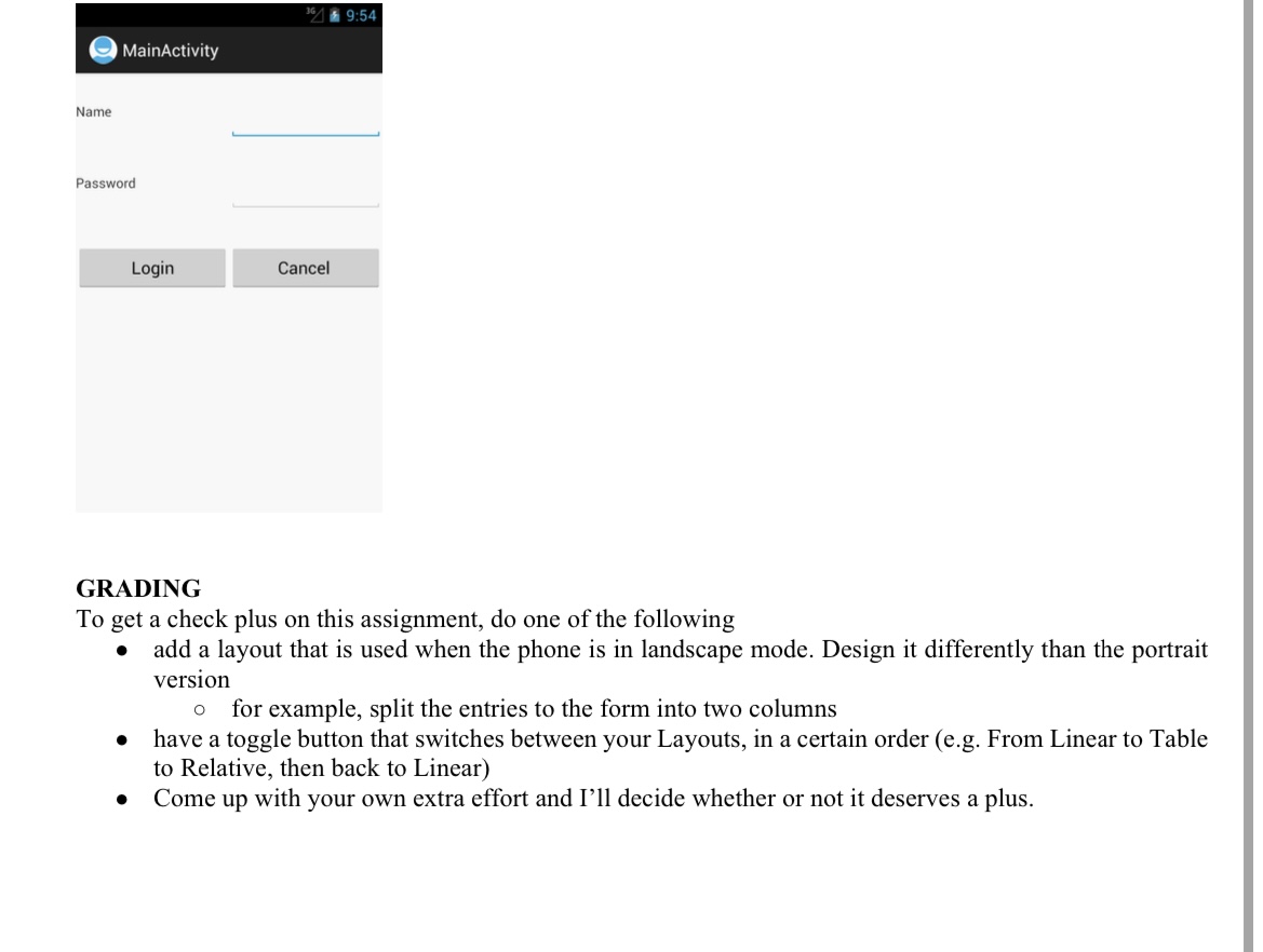 Solved SUBMISSION INSTRUCTIONS Demo to me! Layout - Create a | Chegg.com