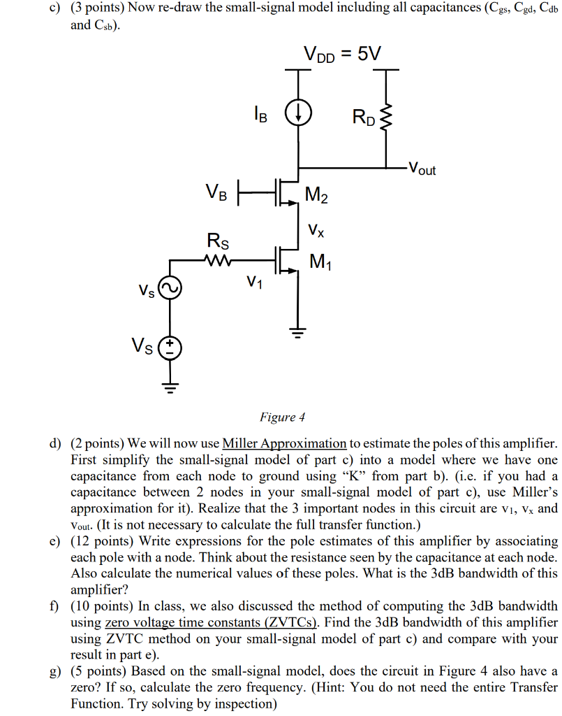 Frequency Response and Miller Effect (40 points) | Chegg.com