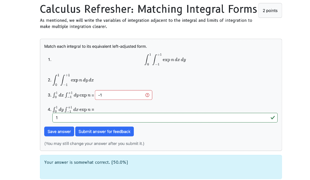 Solved Calculus Refresher: Matching Integral Forms As | Chegg.com