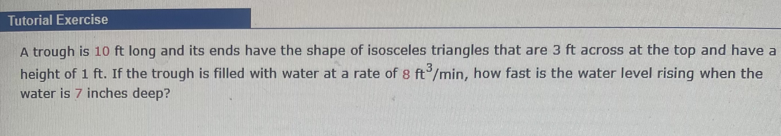 Solved A trough is 10ft long and its ends have the shape of | Chegg.com