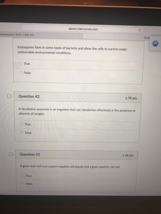 Solved Endospores form in some types of bacteria and allow | Chegg.com
