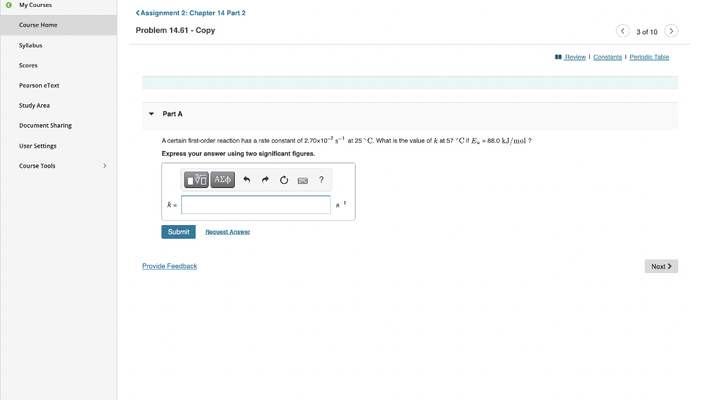 Solved My Courses Syllabus Review Constants Periodic Table | Chegg.com