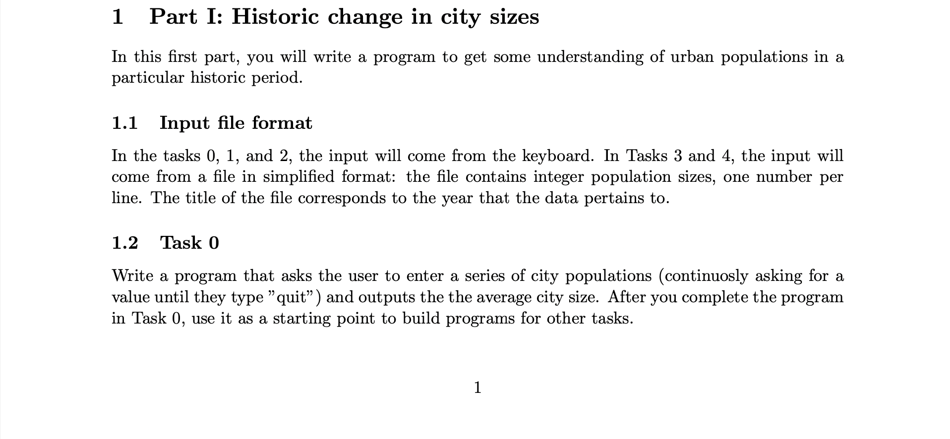 Solved 1 Part I: Historic change in city sizes In this first | Chegg.com
