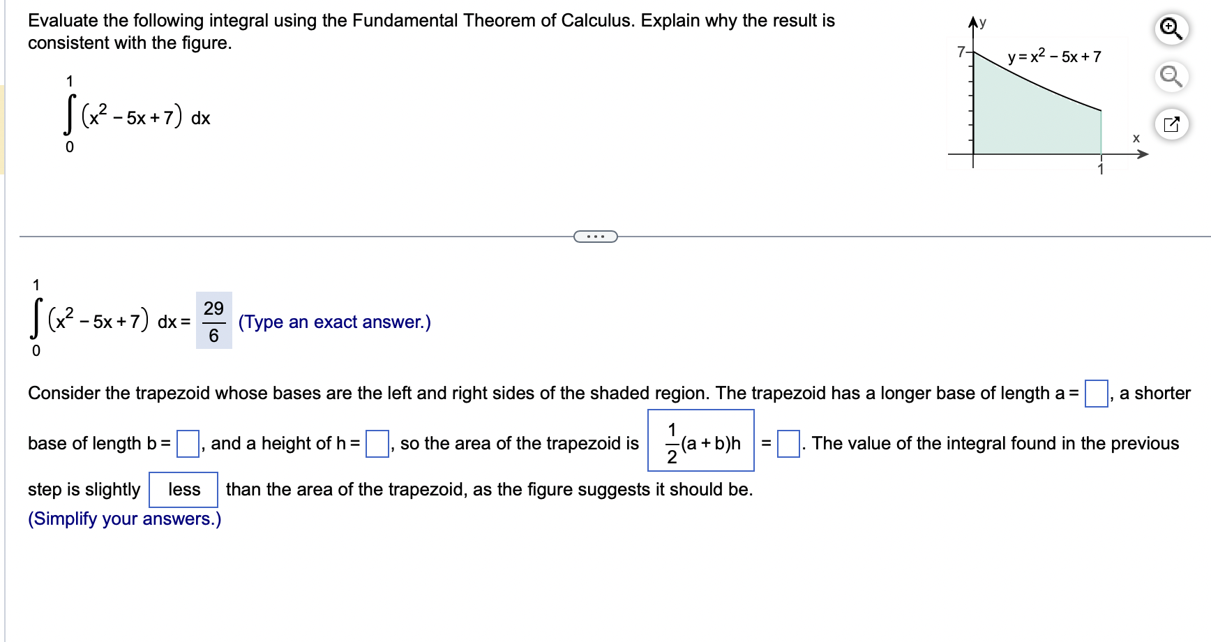Solved I know the answer 29/6 is correct. I need help | Chegg.com