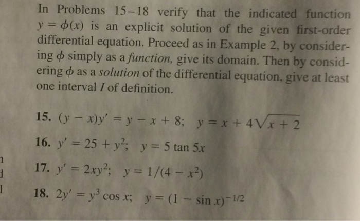 Solved Verify that the indicated function y = phi(x) is an | Chegg.com