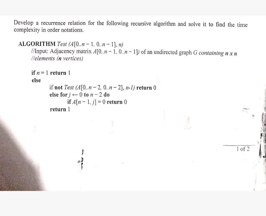 Solved Develop a recurrence relation for the following | Chegg.com Solved Develop a recurrence relation for the following | Chegg.com
