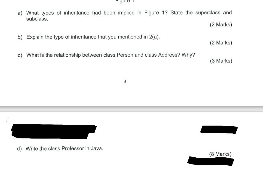Solved 2. Figure 1 shows the UML class diagram. Answer the | Chegg.com