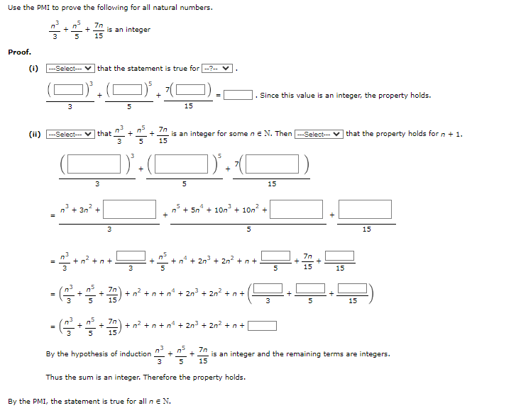 Solved Use the PMI to prove the following for all natural | Chegg.com