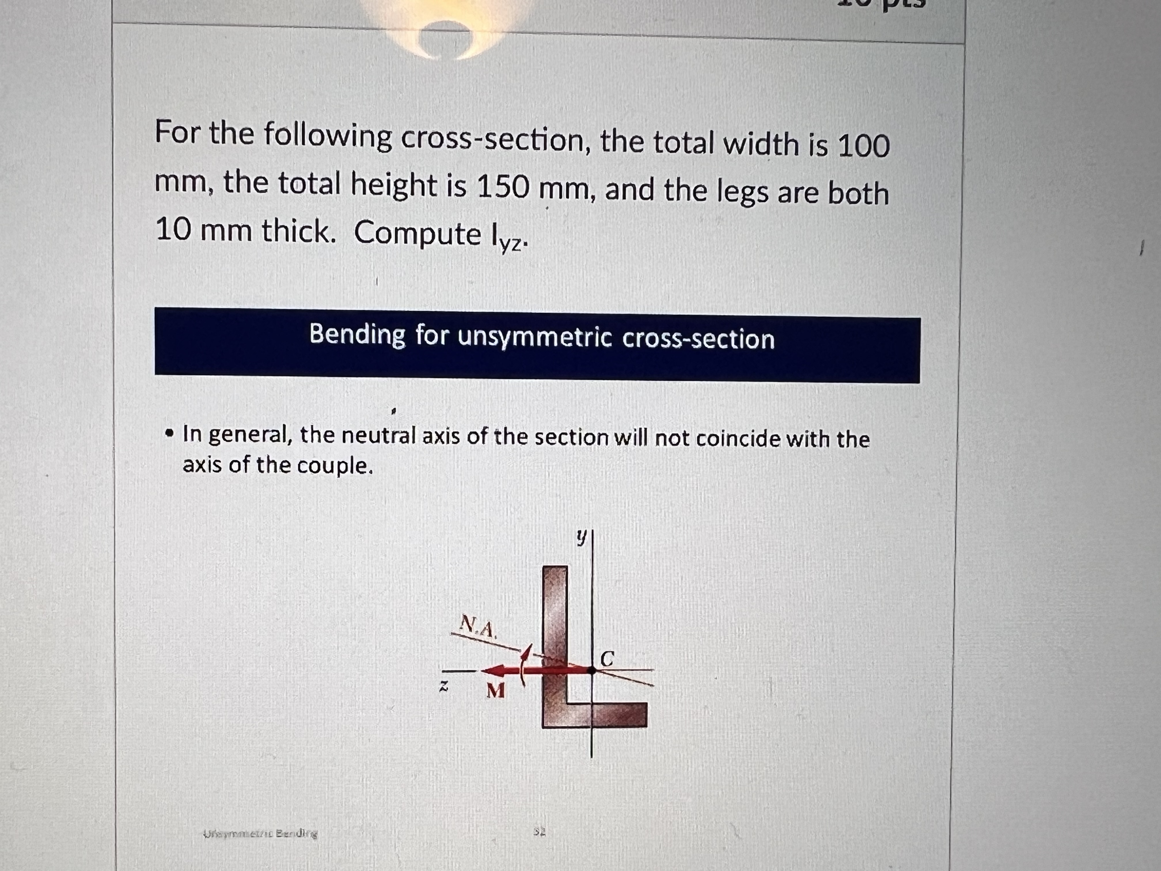 Solved For the following cross-section, the total width is | Chegg.com