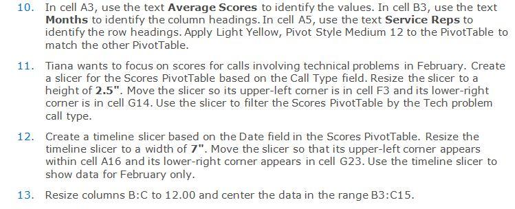 Solved 10. In cell A3, use the text Average Scores to | Chegg.com