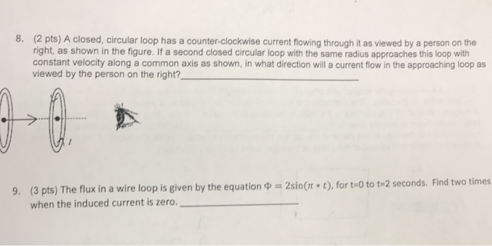 Solved (2 pts) A closed, circular loop has a | Chegg.com