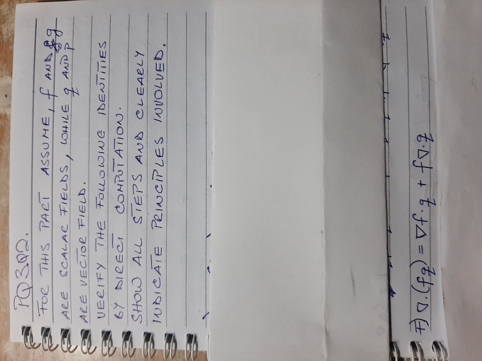 Solved PQ3Q2. For this part assume, f and g ale scalar | Chegg.com