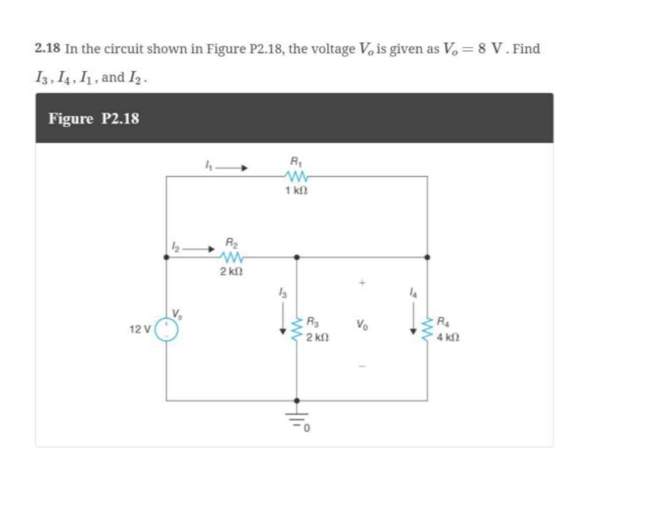 Solved 2.18 ﻿In the circuit shown in Figure P2.18, ﻿the | Chegg.com