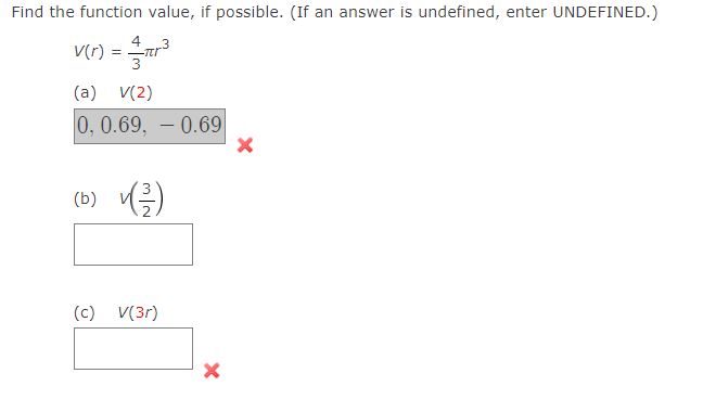 Solved Find the function value, if possible. (If an answer | Chegg.com