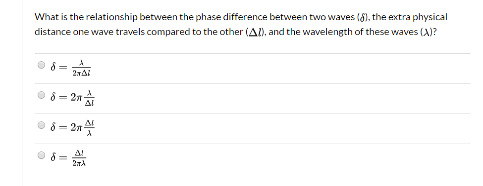 Solved What is the relationship between the phase difference | Chegg.com