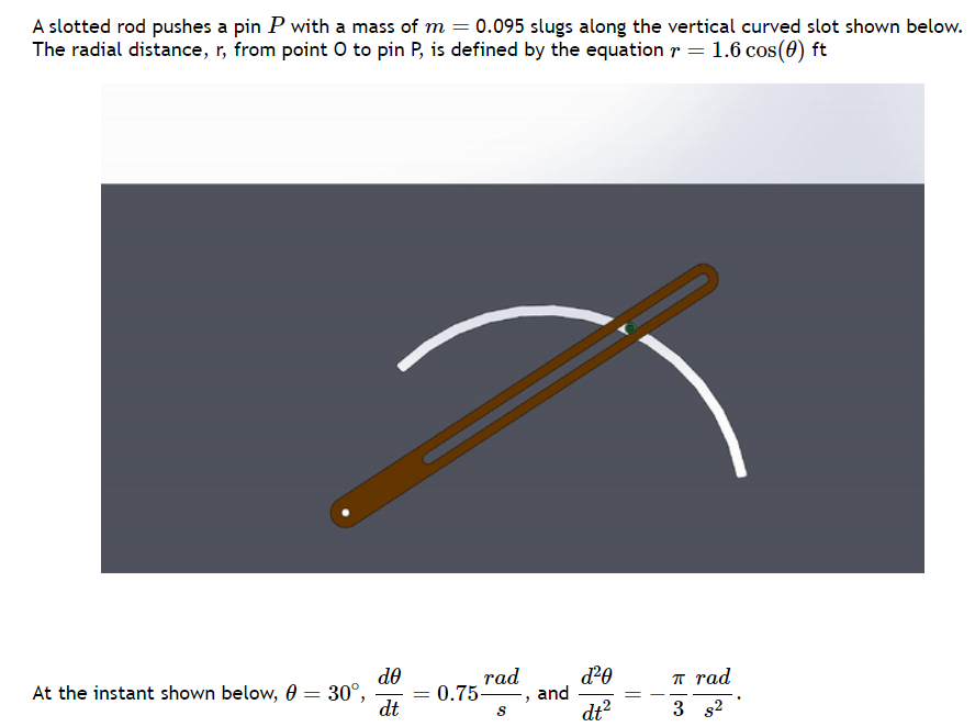 Solved At ﻿the instant shown below, θ=30°,dθdt=0.75rads, | Chegg.com