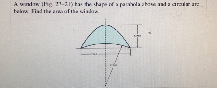 Solved A window (Fig. 27-21) has the shape of a parabola | Chegg.com