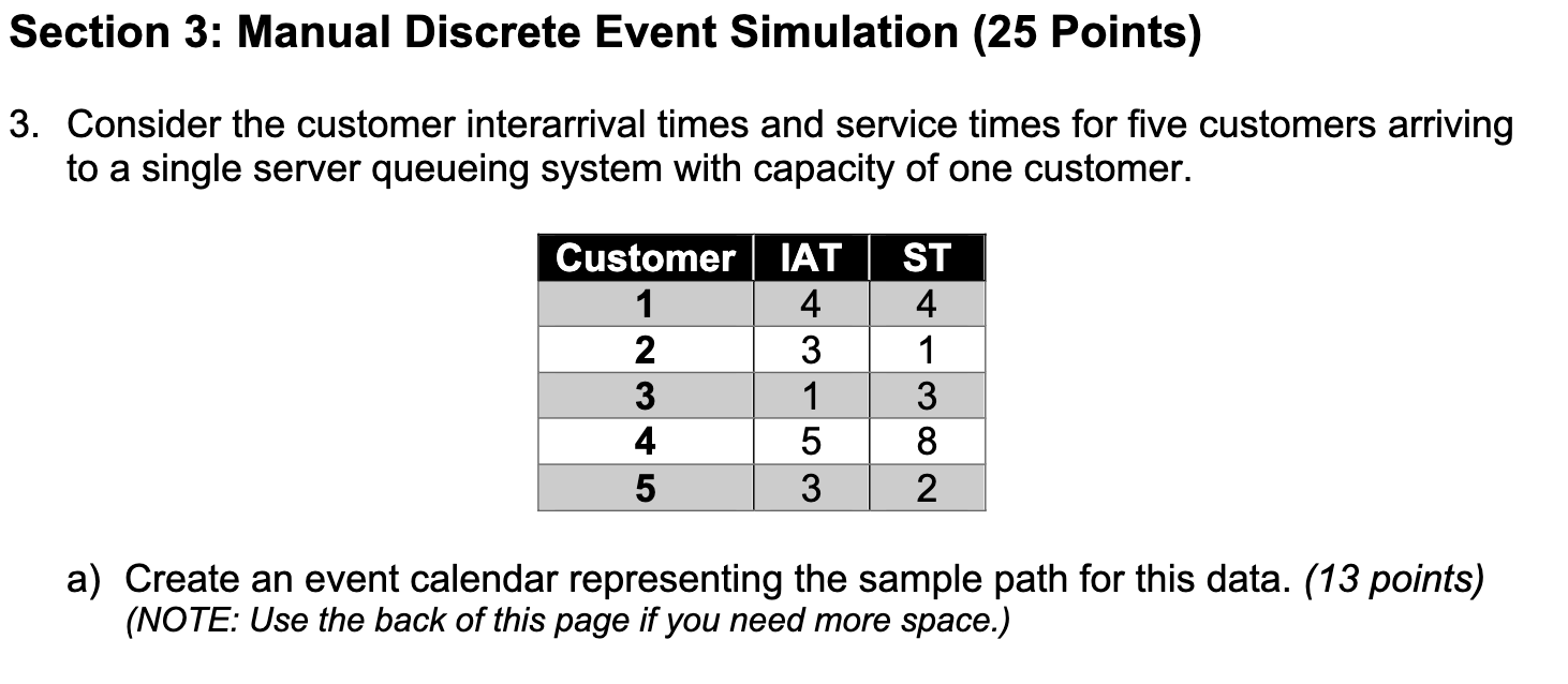 Solved part b) use the event calendar to calculate the | Chegg.com